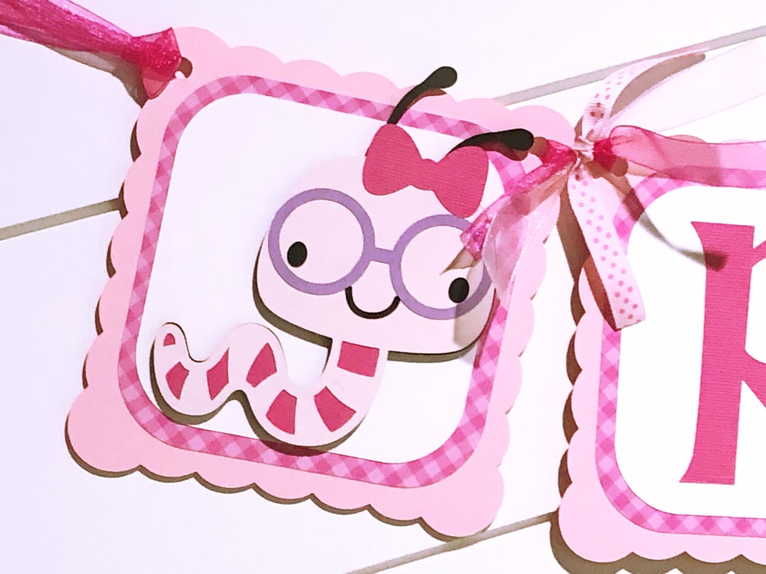 Pink, Girl, Bookworm Banner - Etsy
