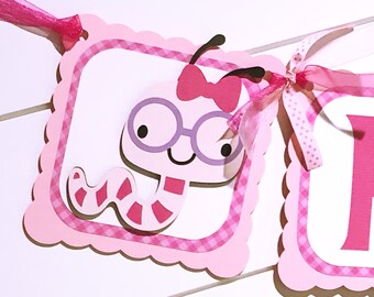 Bookworm Banner - Etsy