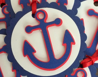 Ahoy Nautical Baby Shower or Birthday Party Favor Gift Tags set of 20 ...