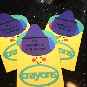 Crayon Box Birthday Invitations, Personalized, Made to Order, Set of 10 ...