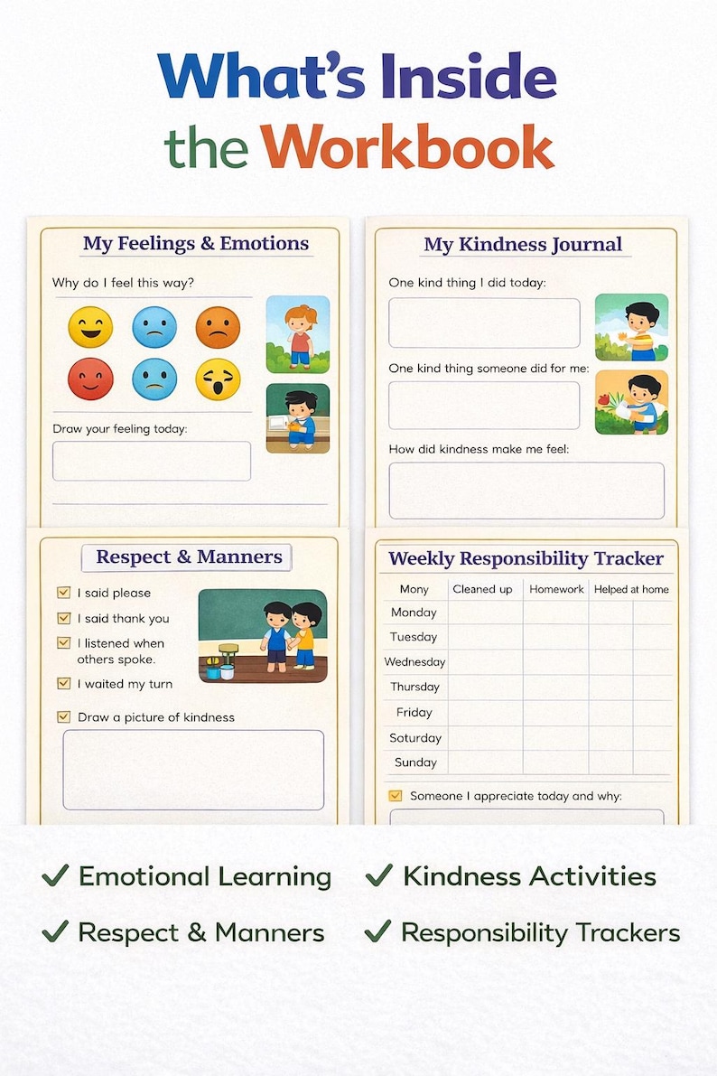 SEL Worksheets for Kids | Social Emotional Learning Workbook ...