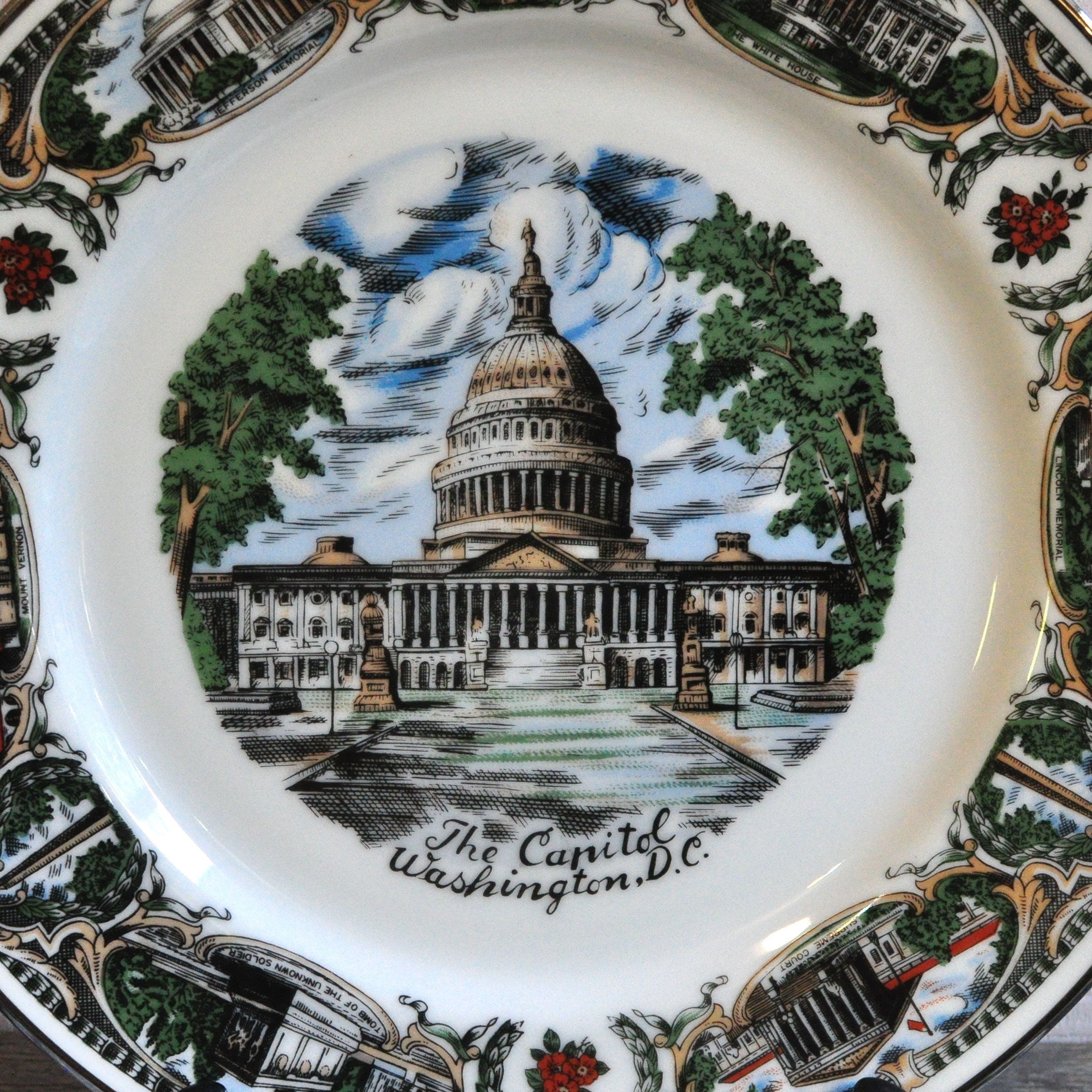 The Capitol Washington DC Souvenir Plate, Vintage State Travel Retro ...