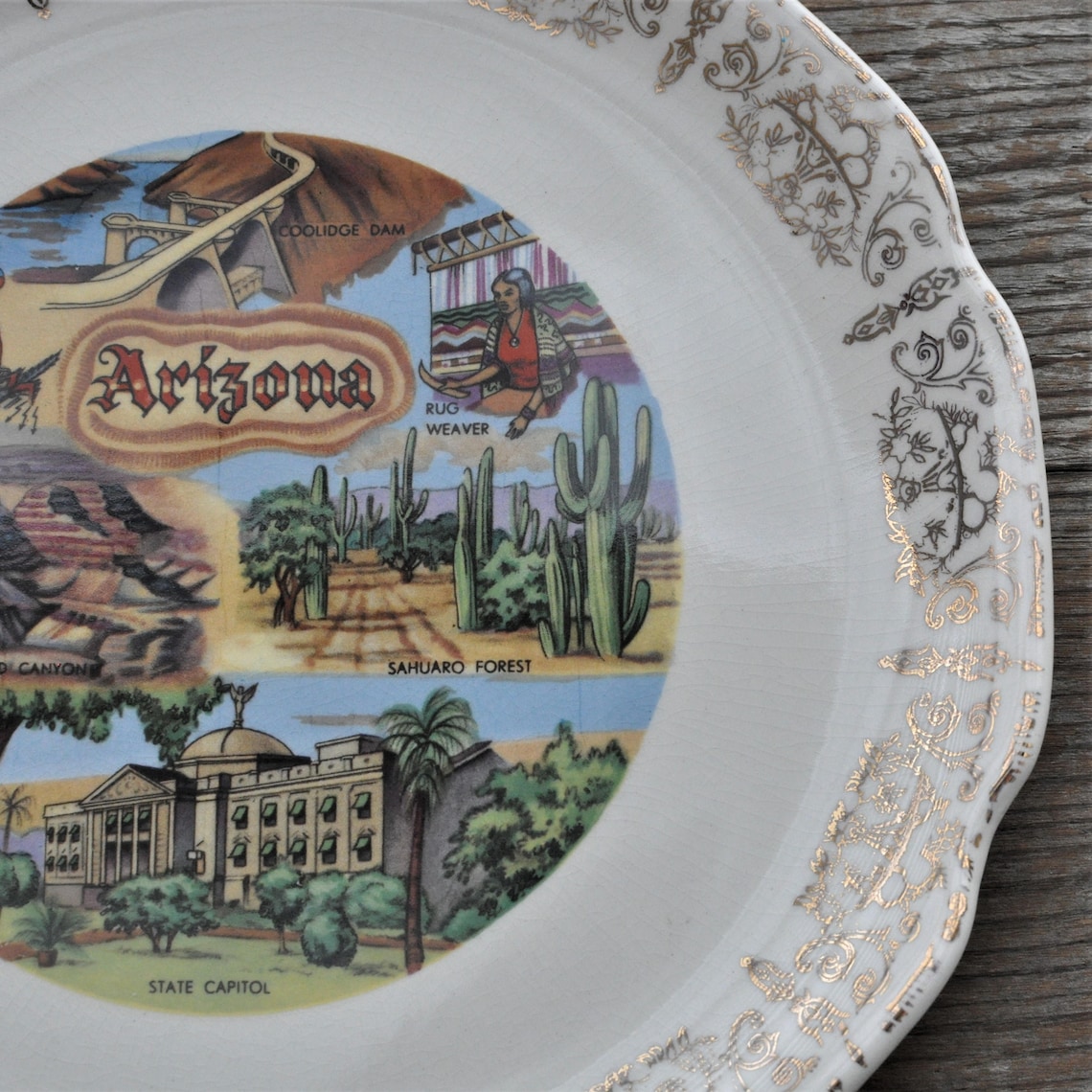 Arizona Souvenir State Plate Vintage State Travel Retro - Etsy