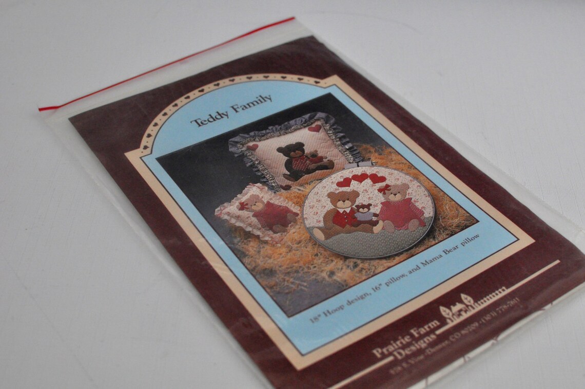 Vintage Pattern, Teddy Bear Family, Pattern Only, Home Decoration ...
