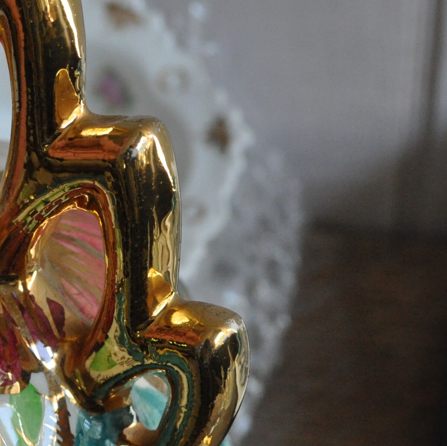 Bequet Belgium Pottery, Ornate Gilt Flower Vase, Turquoise Pitcher ...