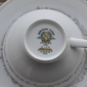 Noritake Mayfair 6109 Teacup and Saucer, Pink Rose, Floral, Bridal Tea ...