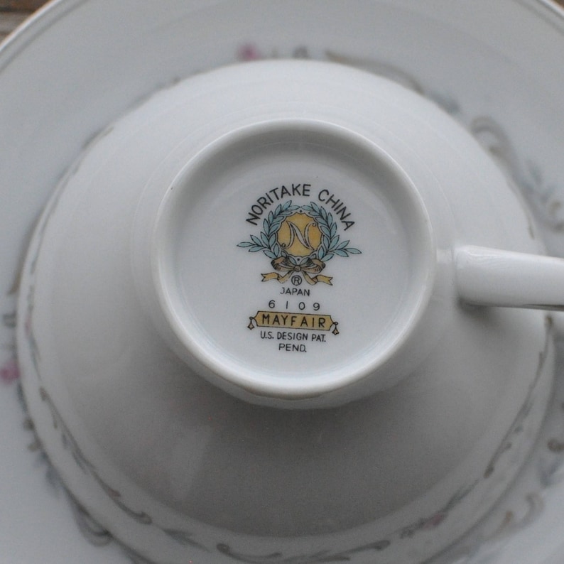 Noritake Mayfair 6109 Teacup and Saucer, Pink Rose, Floral, Bridal Tea ...
