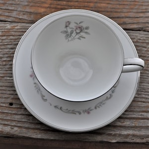 Noritake Mayfair 6109 Teacup and Saucer, Pink Rose, Floral, Bridal Tea ...