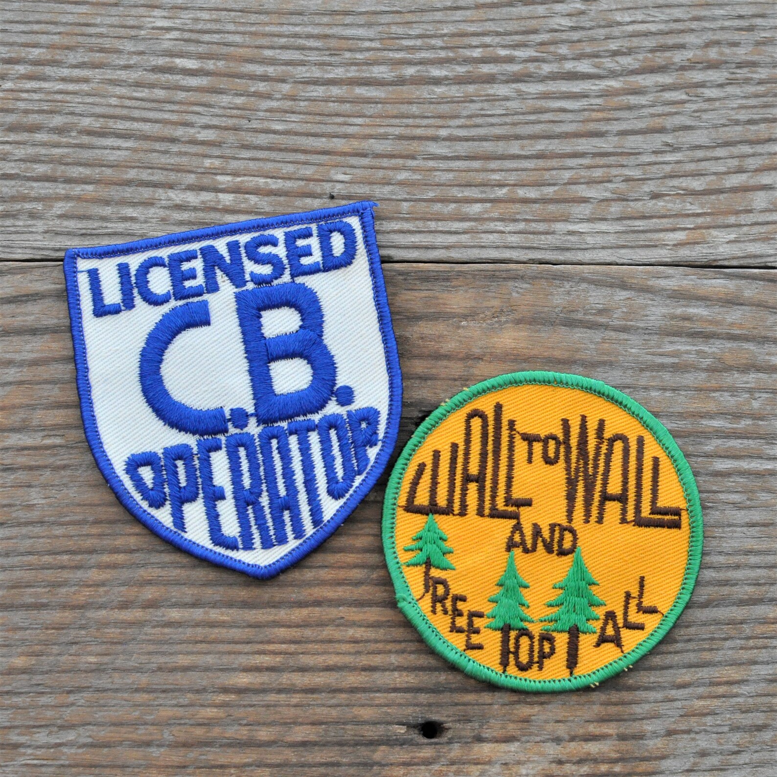 Two C.B. Radio Operator Vintage Patches, Licensed, Wall to Wall Patch ...