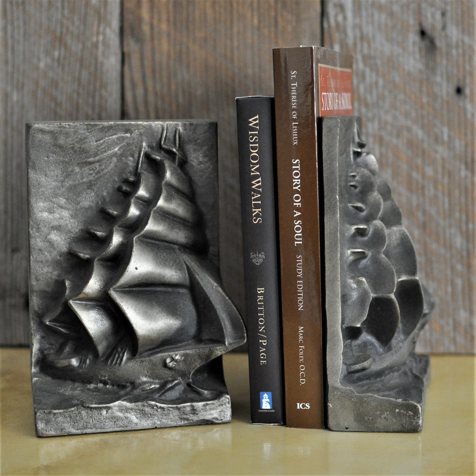 Hubley Cast Metal Sailboat Bookends Doorstop Nautical Meta | Etsy