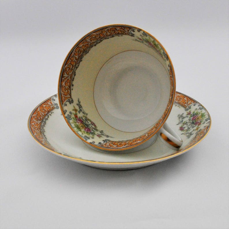 Noritake Occupied Japan Tea Cup and Saucer Floral Elegant - Etsy