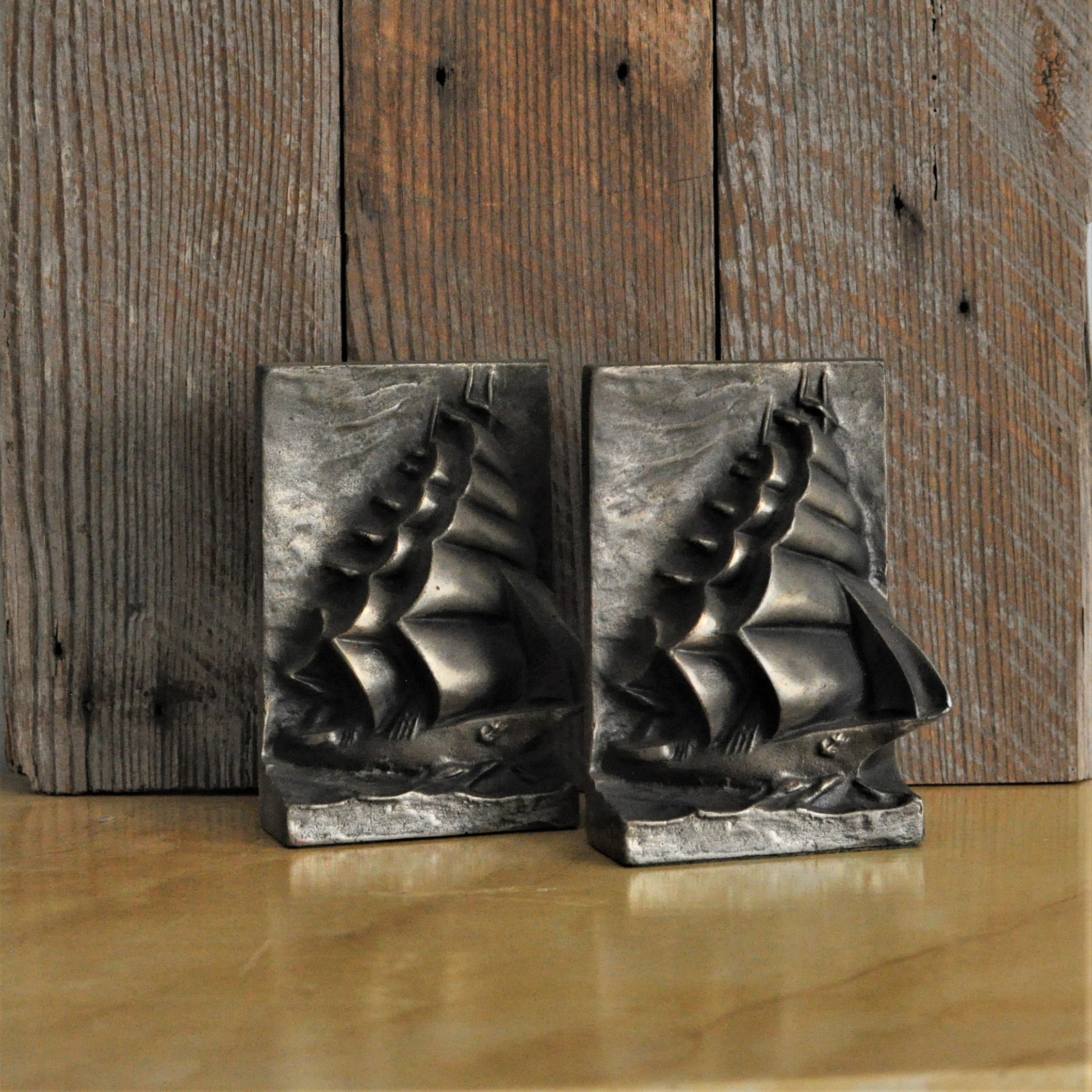 Hubley Cast Metal Sailboat Bookends Doorstop Nautical Meta | Etsy