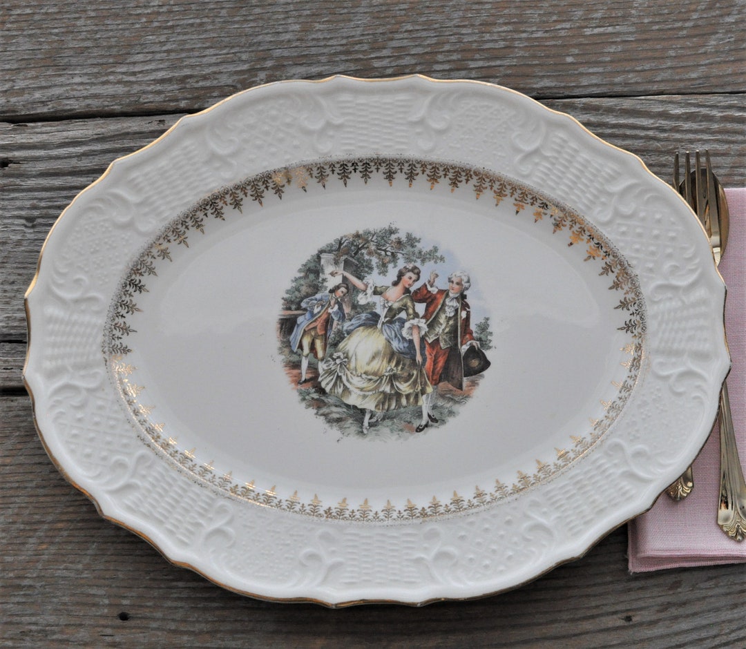 Vogue Dinnerware, Oval Serving Platter, Painted, Washington Colonial ...