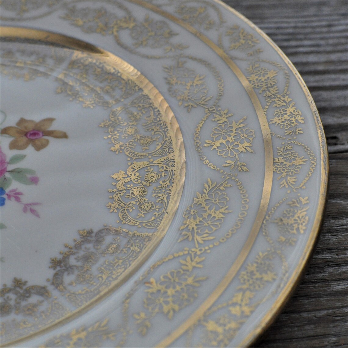 Translucent China 22kt Gold Ornate Floral Salad - Etsy