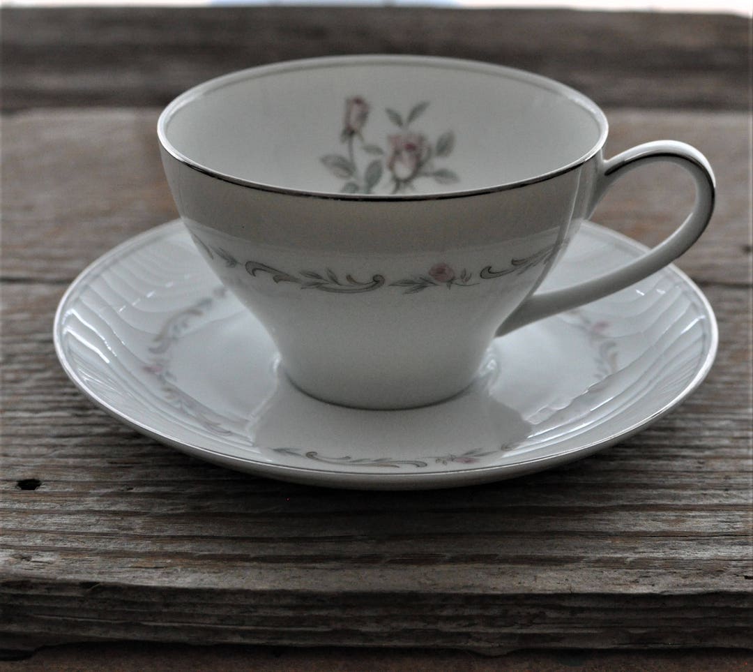 Noritake Mayfair 6109 Teacup and Saucer, Pink Rose, Floral, Bridal Tea ...