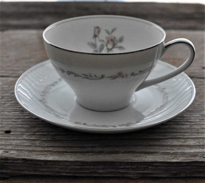Noritake Mayfair 6109 Teacup and Saucer Pink Rose Floral - Etsy