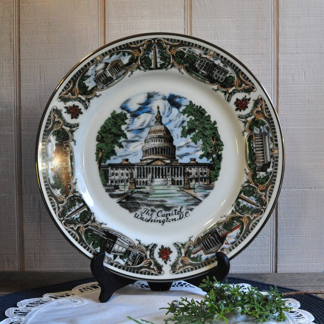 The Capitol Washington DC Souvenir Plate, Vintage State Travel Retro ...
