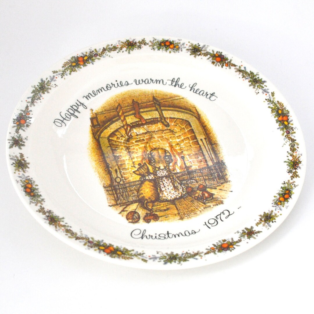 Vintage China, Holly Hobbie, Decorative Plate, Christmas 1972, Children ...