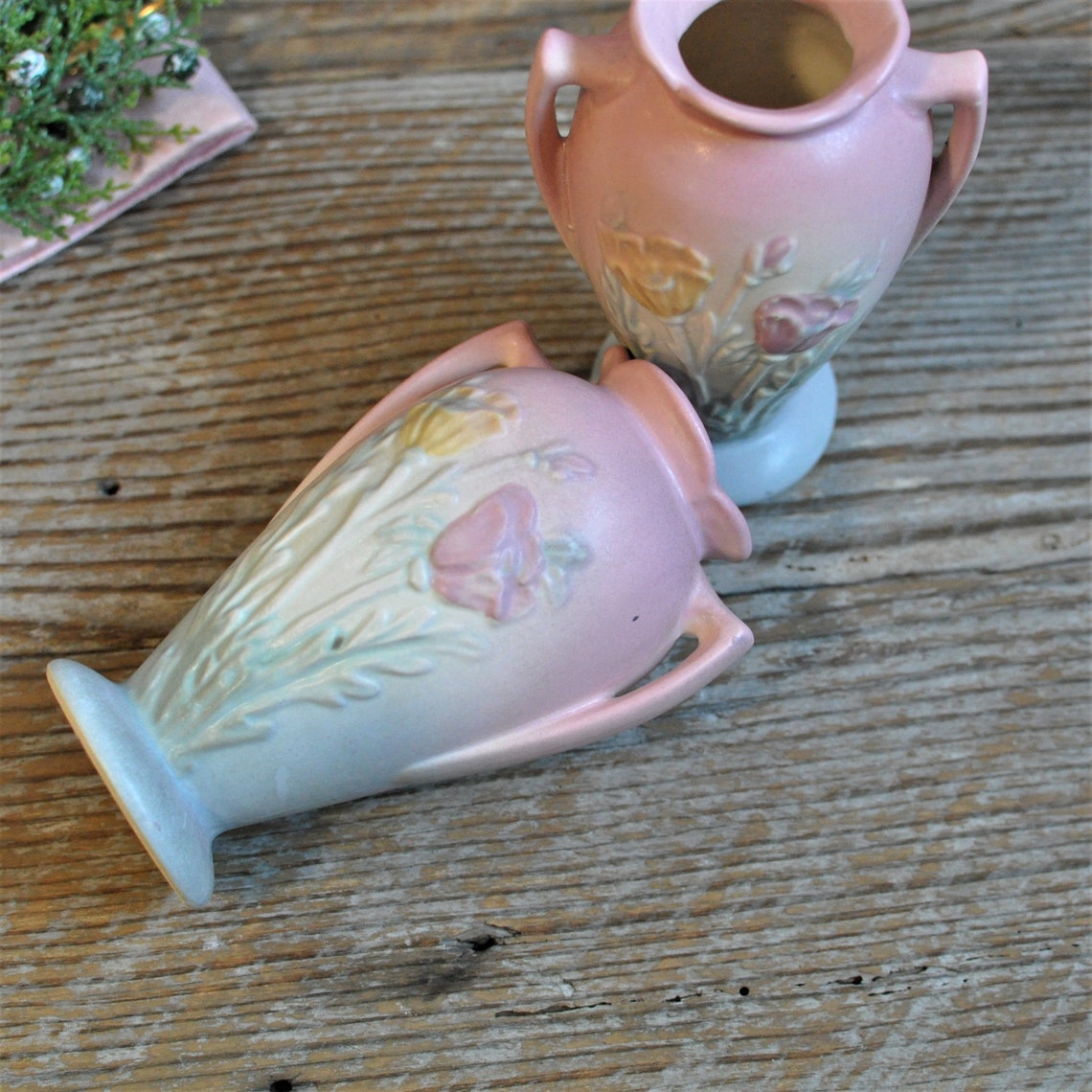 Hull Pottery Pink Vases Floral Pottery Art Flower Vases - Etsy