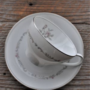 Noritake Mayfair 6109 Teacup and Saucer, Pink Rose, Floral, Bridal Tea ...