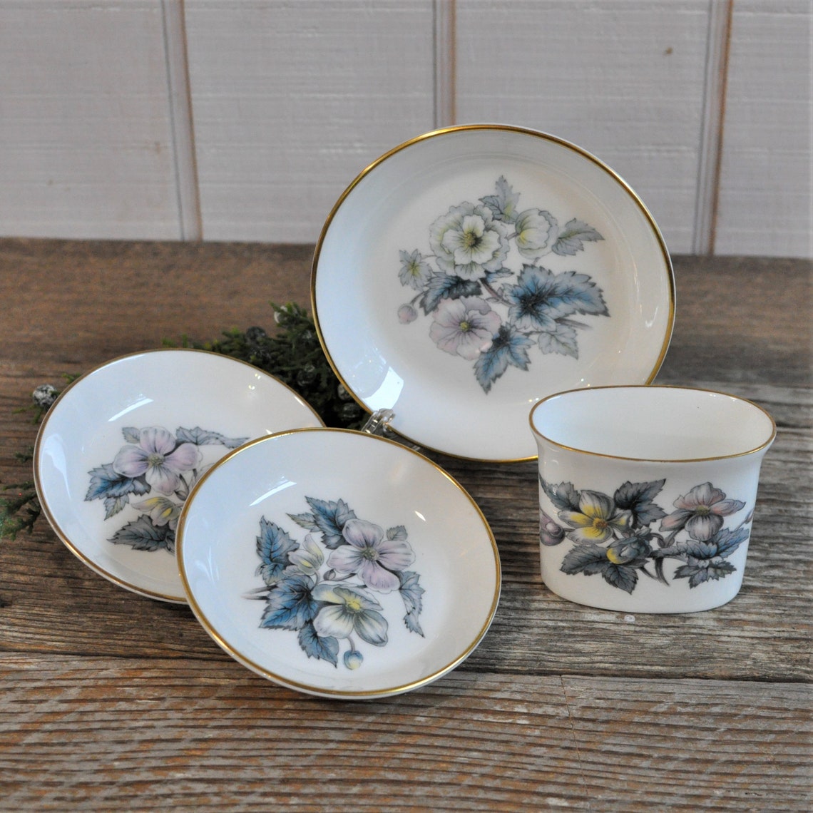 Royal Worcester Woodland, Coasters, Toothpick Holder, Floral ...