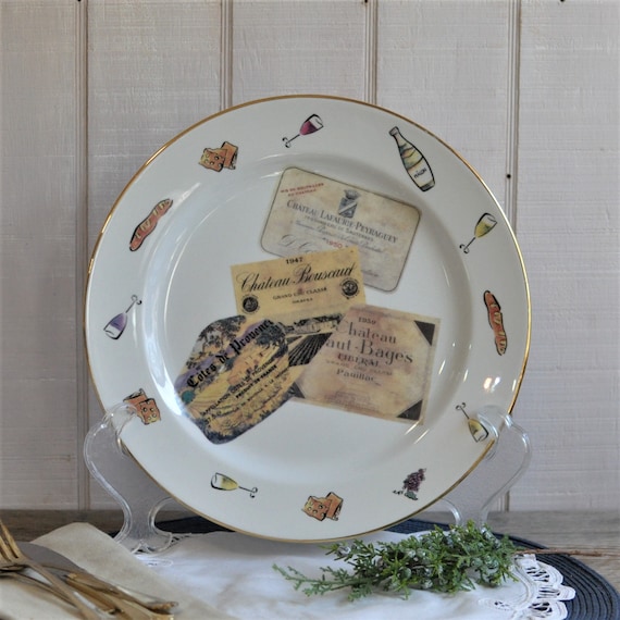 Rosanna Italy Cheers Chop Plate Round Platter Wine & - Etsy