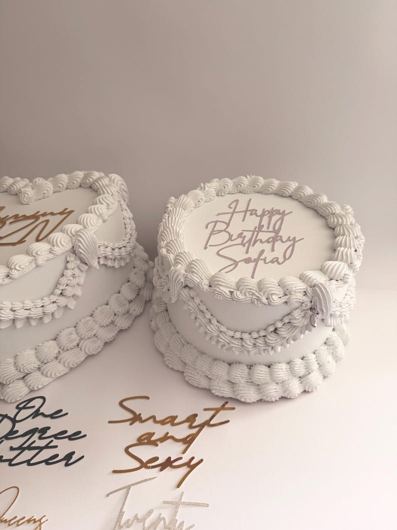 Personalized Cake Topper Charm: Custom Name, Glitter or Mirror Finish ...