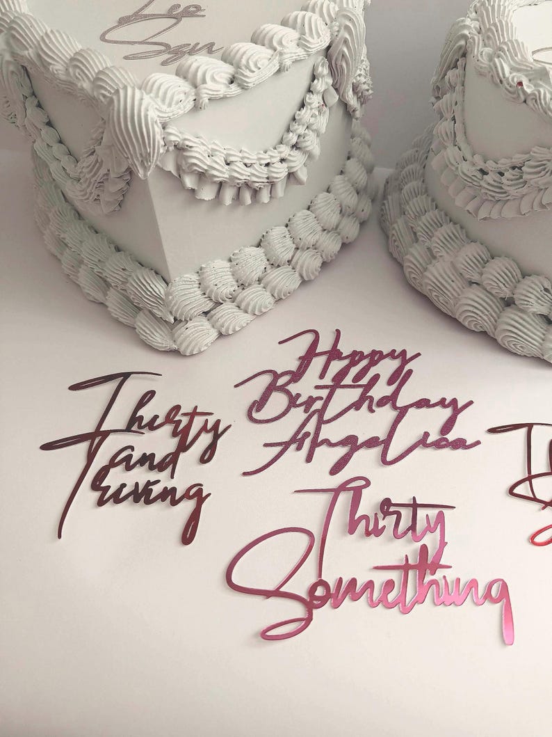 Cake Topper Charm: Personalized Birthday or Wedding (glitter & Mirror ...