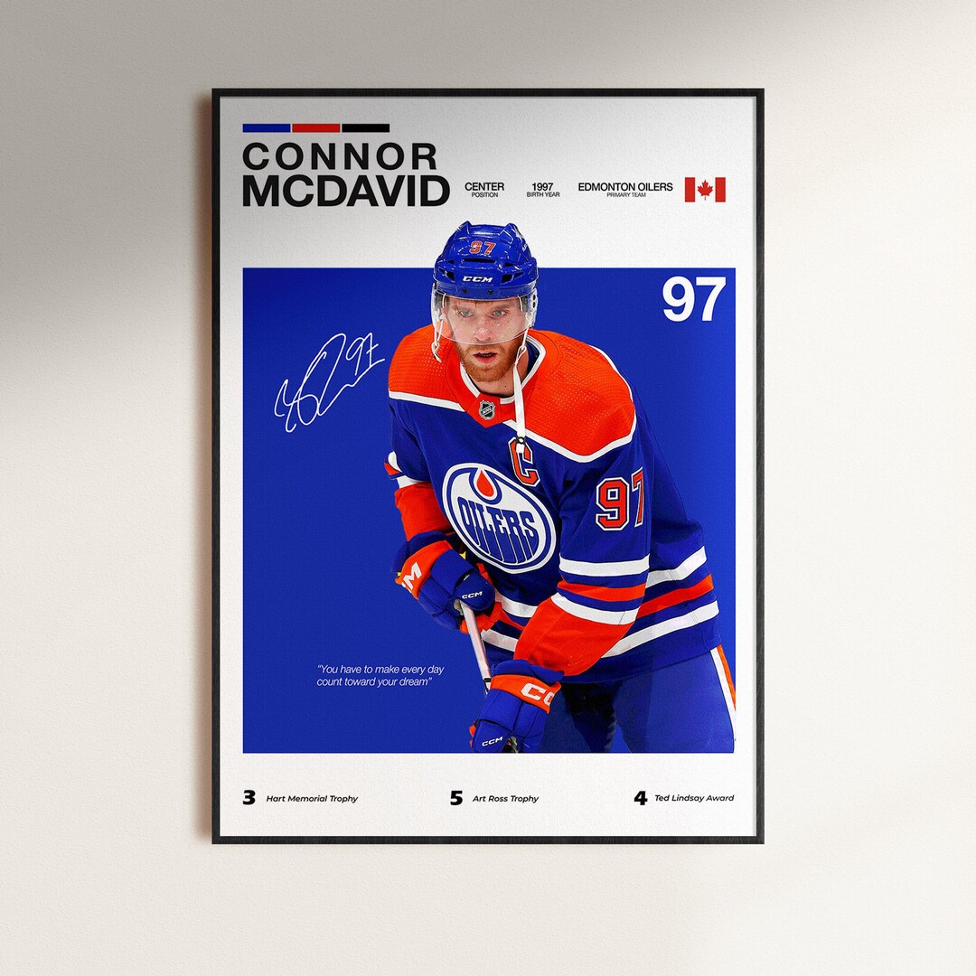 Connor Mcdavid Poster, Colorado Avalanche Wall Print, NHL Hockey Print ...