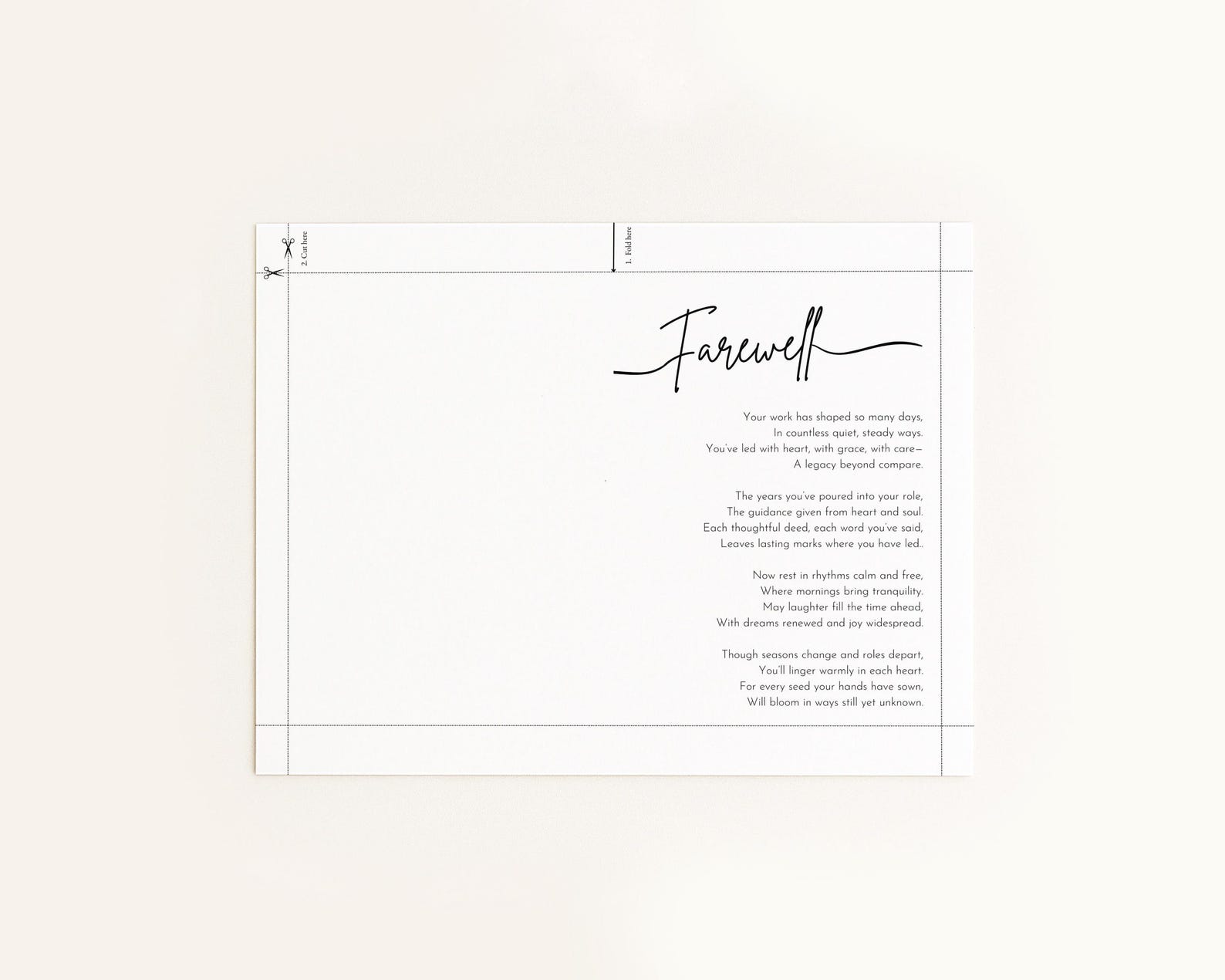 Retirement Card Printable | 5x7 Poem Card | Appreciation Gift for ...