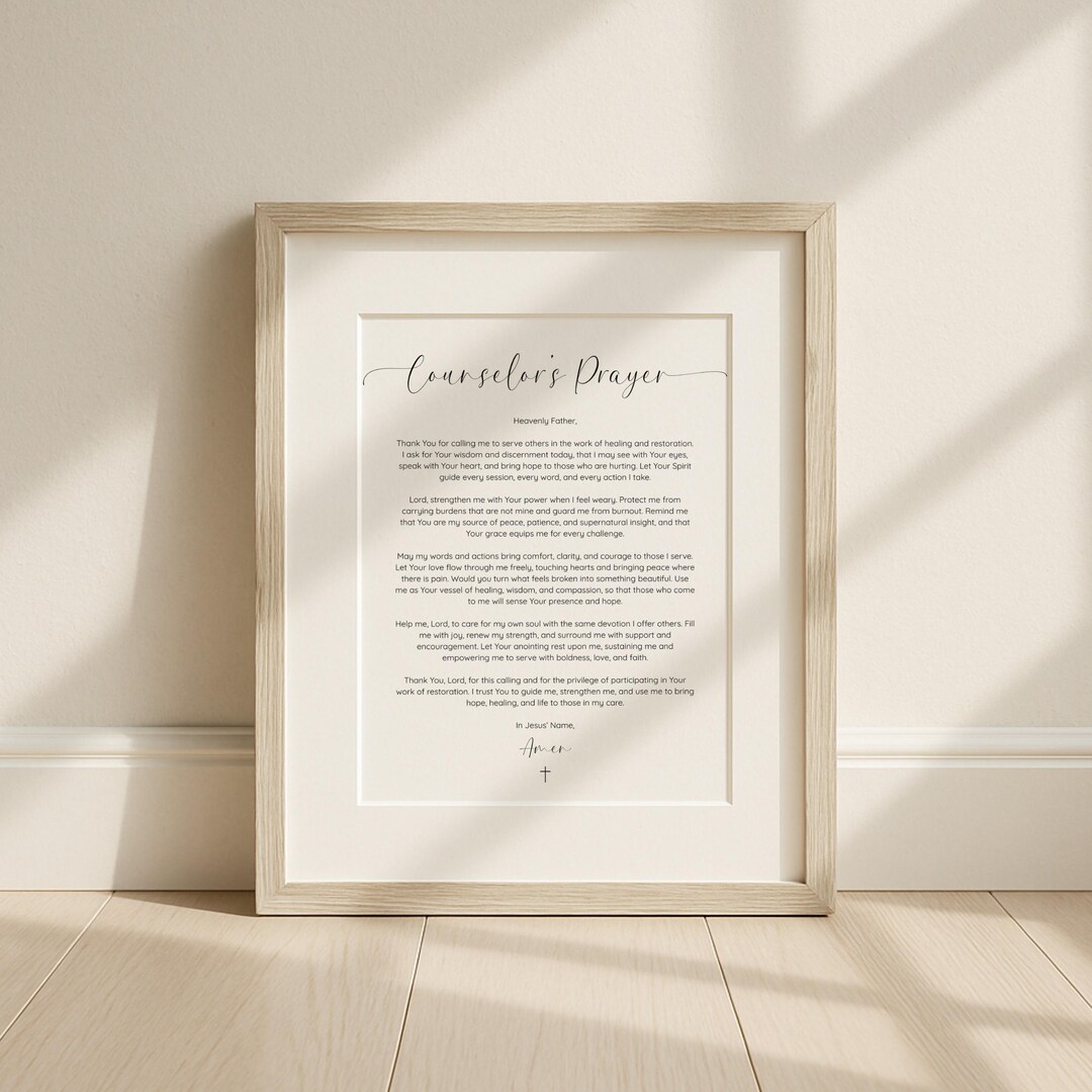 Counselor's Prayer Card Christian Wall Art Printable | DIGITAL DOWNLOAD ...