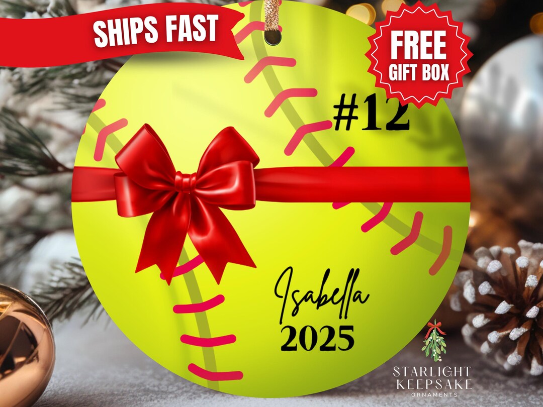 Softball Ornament Personalized Gift, Softball Team Gift, Girls Softball ...