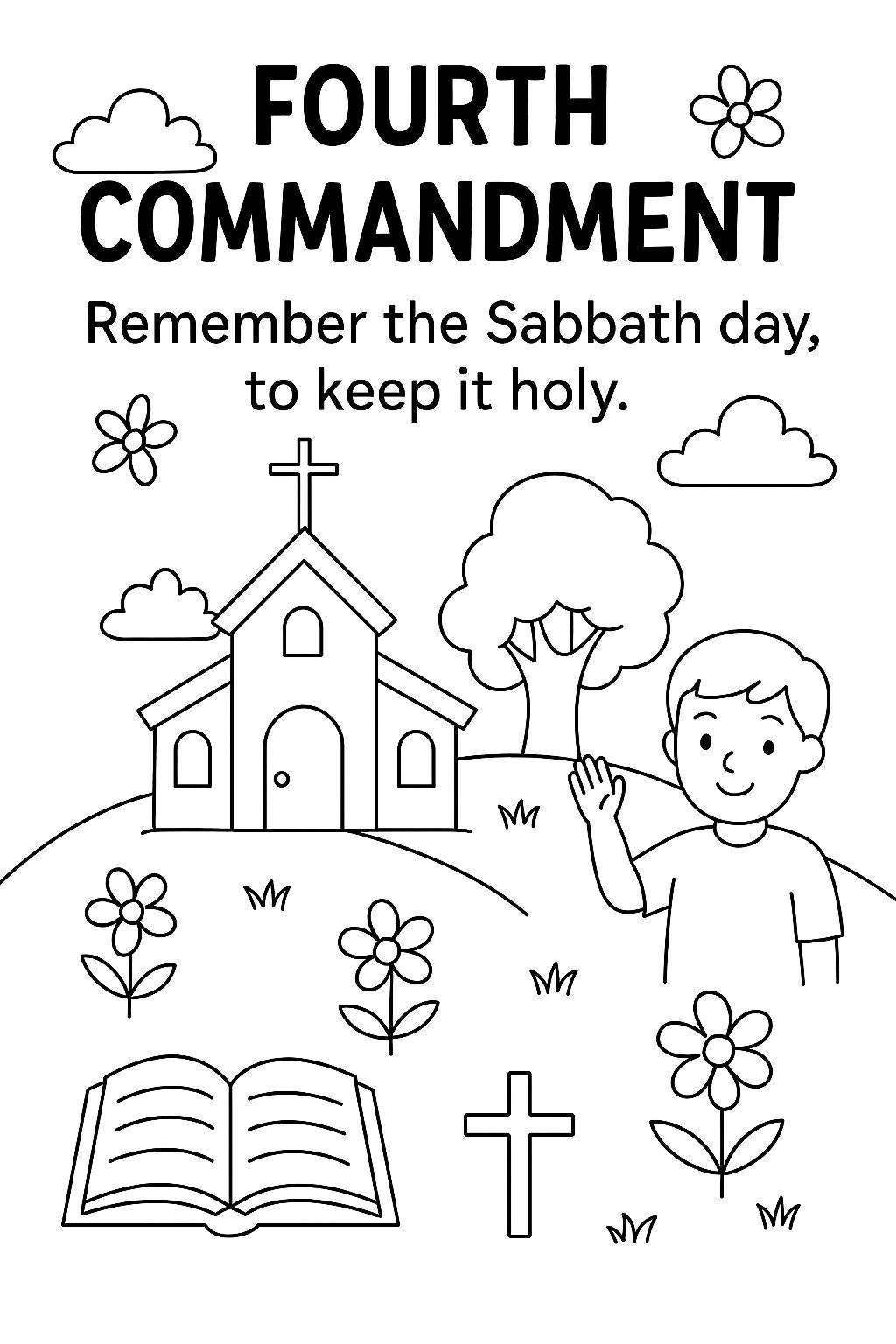 10 Commandments Coloring Pages: Bible Lesson Printables (digital ...