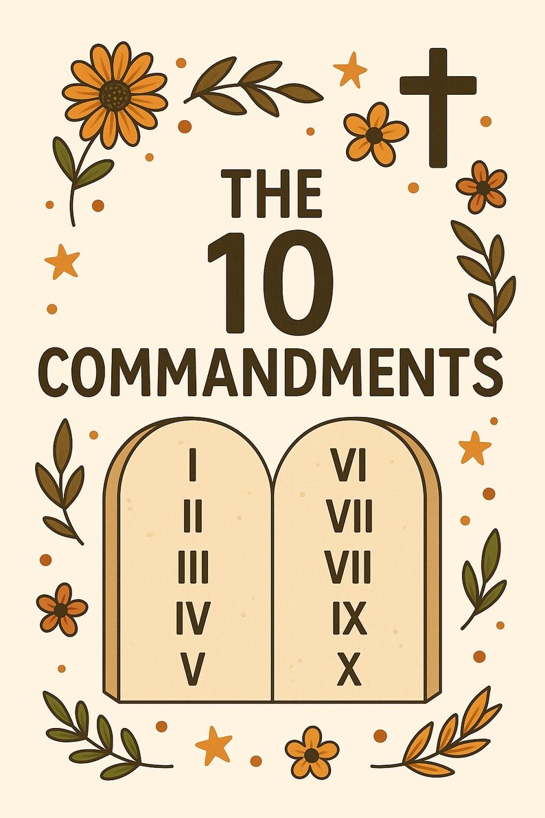 10 Commandments Coloring Pages: Bible Lesson Printables (digital ...