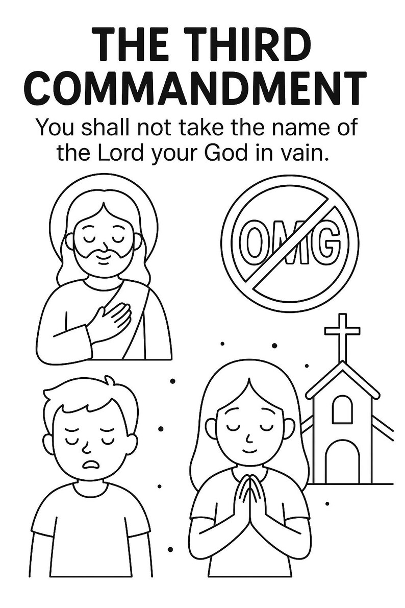 10 Commandments Coloring Pages: Bible Lesson Printables (digital ...