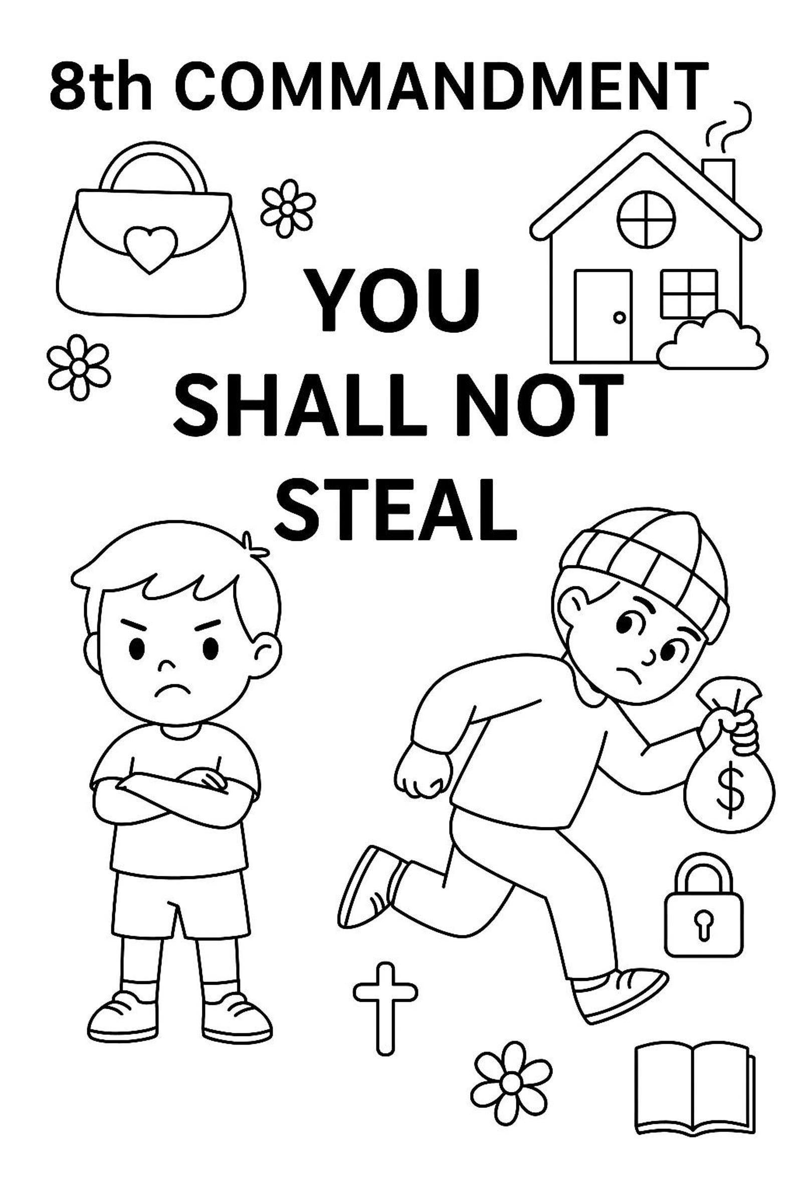 10 Commandments Coloring Pages: Bible Lesson Printables (digital ...
