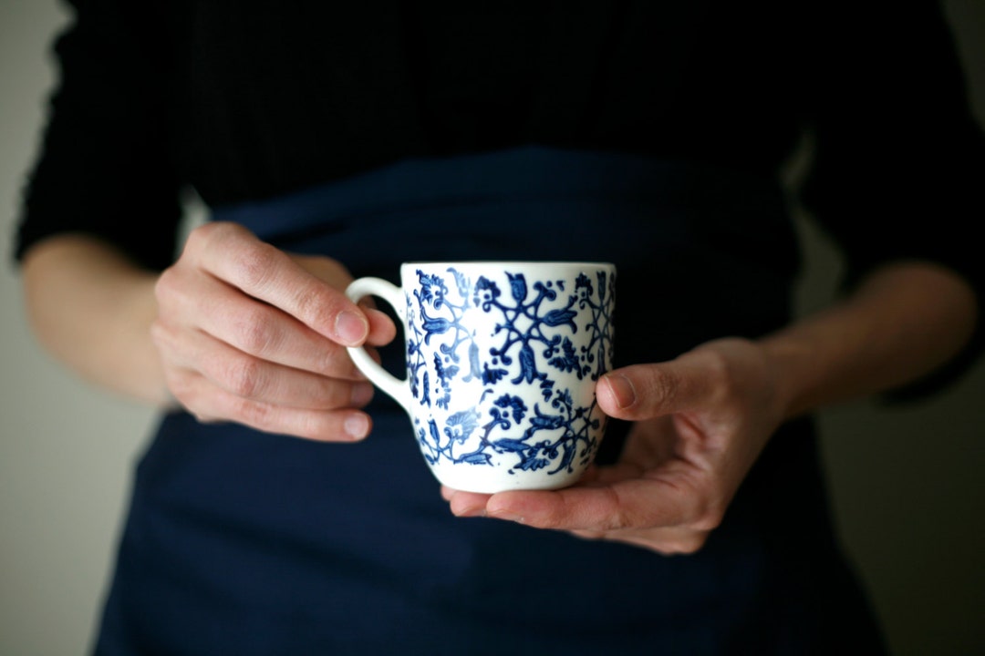 Petit Café / Small Coffee Cup With Handle/ Blue Flowers ...