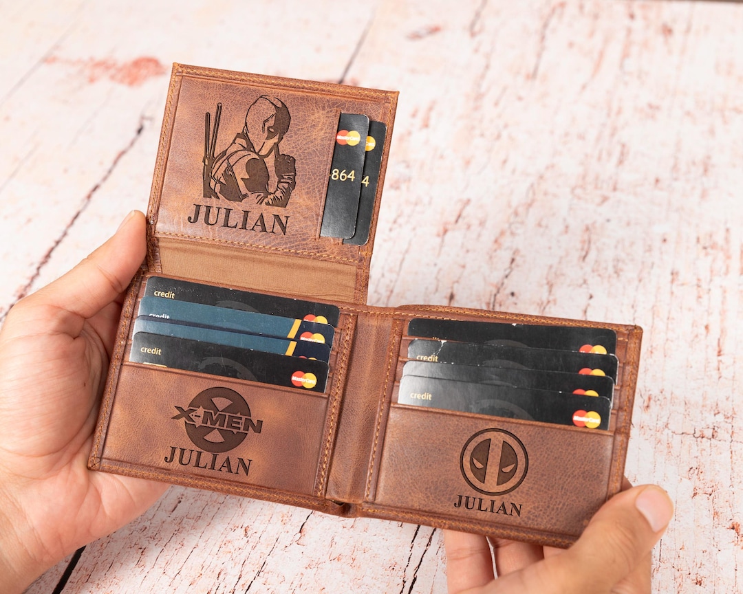 Wolverine X-men Engraved Leather Bifold ID Wallet, Personalized ...
