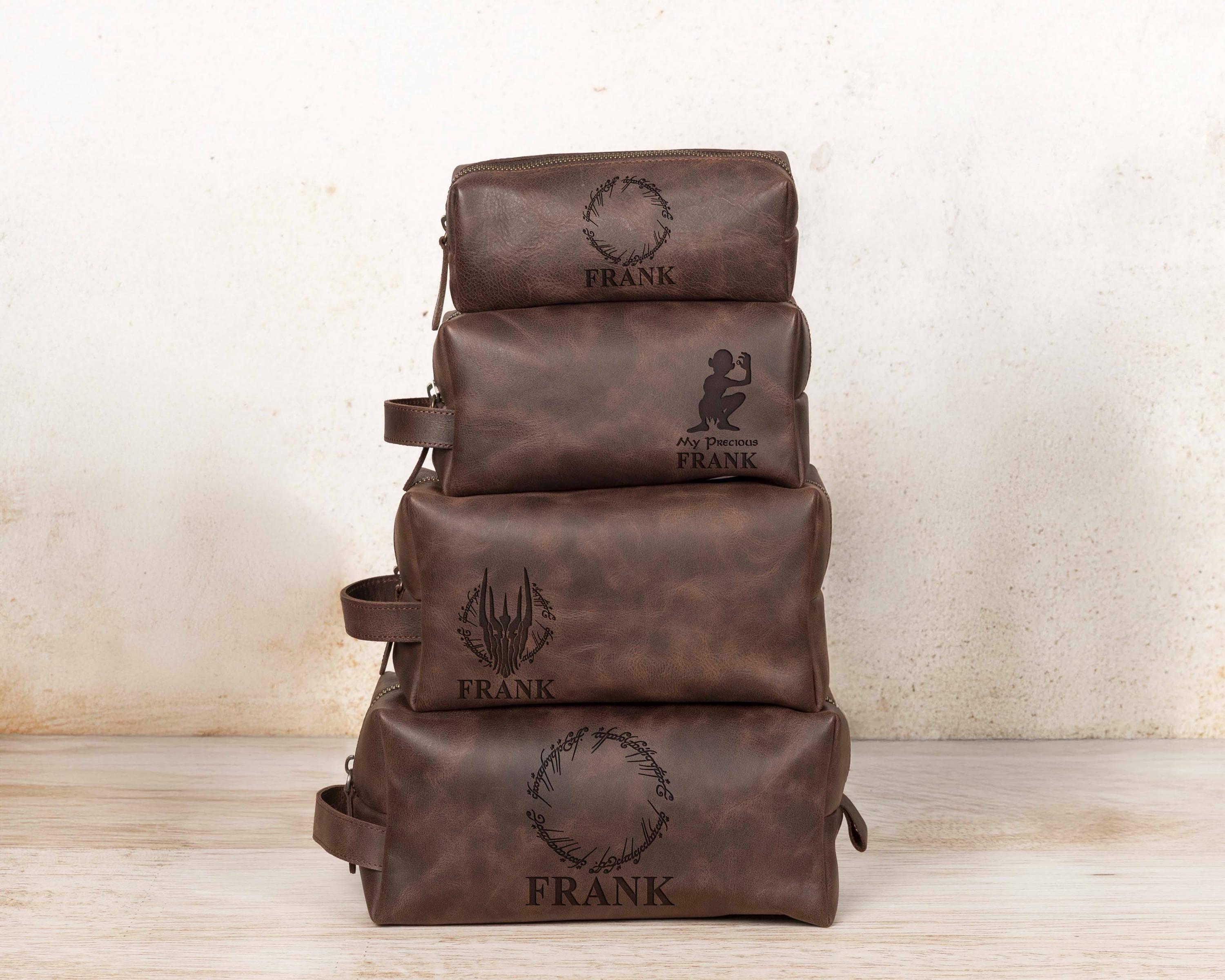 Lord of the Rings Toiletry Bag, Personalized Leather Dopp Kit for Men ...