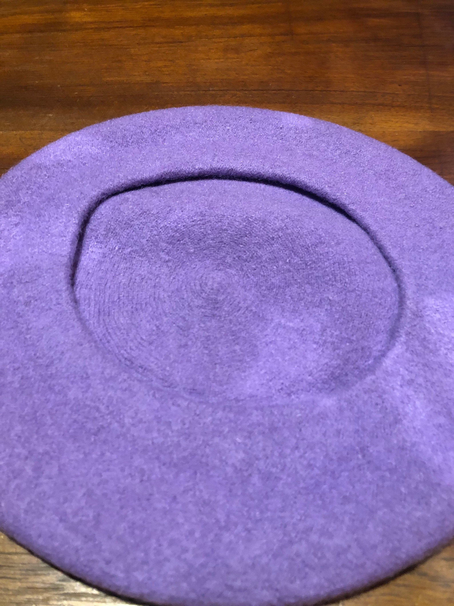 Vintage Purple Wool Felt 11 in Beret Hat - Etsy