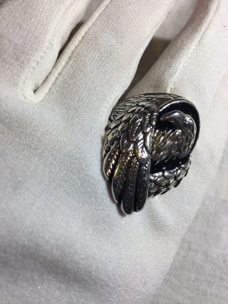 Vintage Native American Style Silver Finish Mens Winged Hawk Ring - Etsy