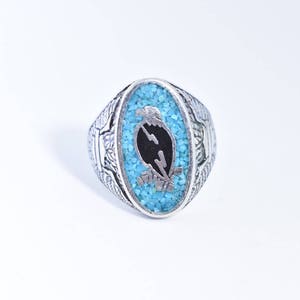 Vintage Native American Style Southwestern Turquoise Stone Inlay Mens ...