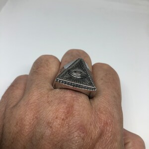 Vintage Gothic Stainless Steel Illuminati Eye Pyramid Mens Ring - Etsy
