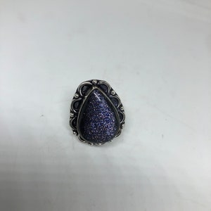 Vintage Black Sandstone Cocktail Ring - Etsy