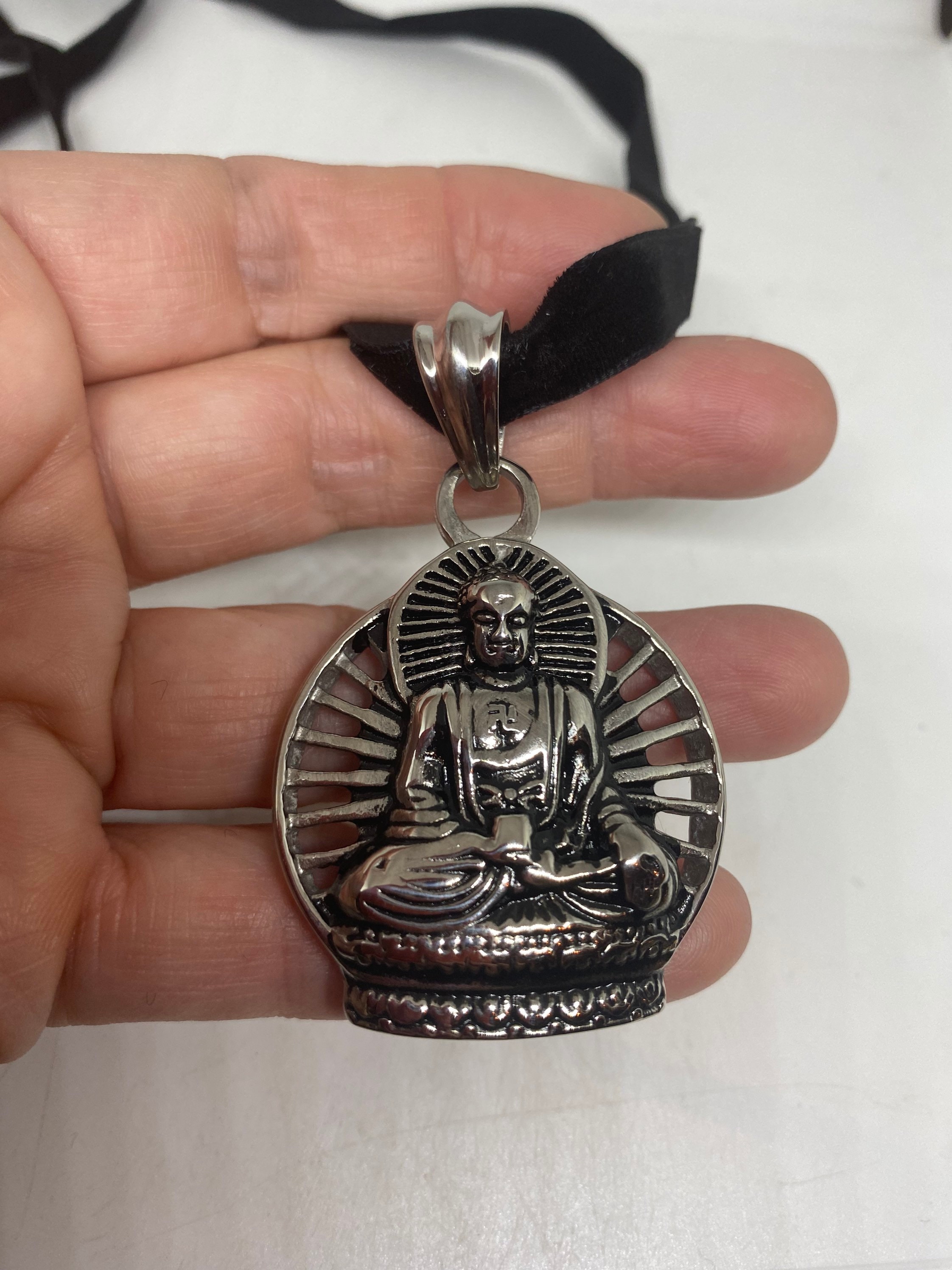 Vintage Handmade Stainless Steel Buddha Amulet Pendant | Etsy