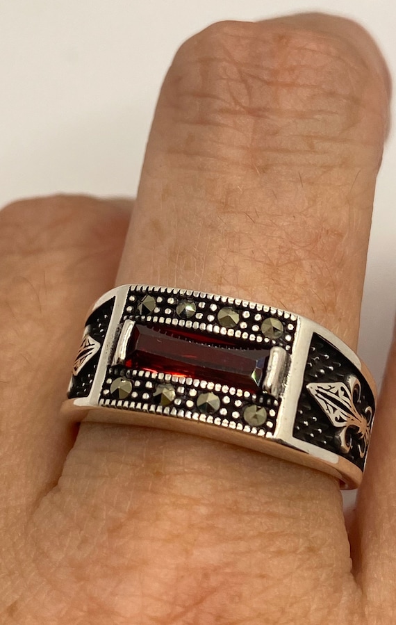 mens vintage ruby glass - Gem