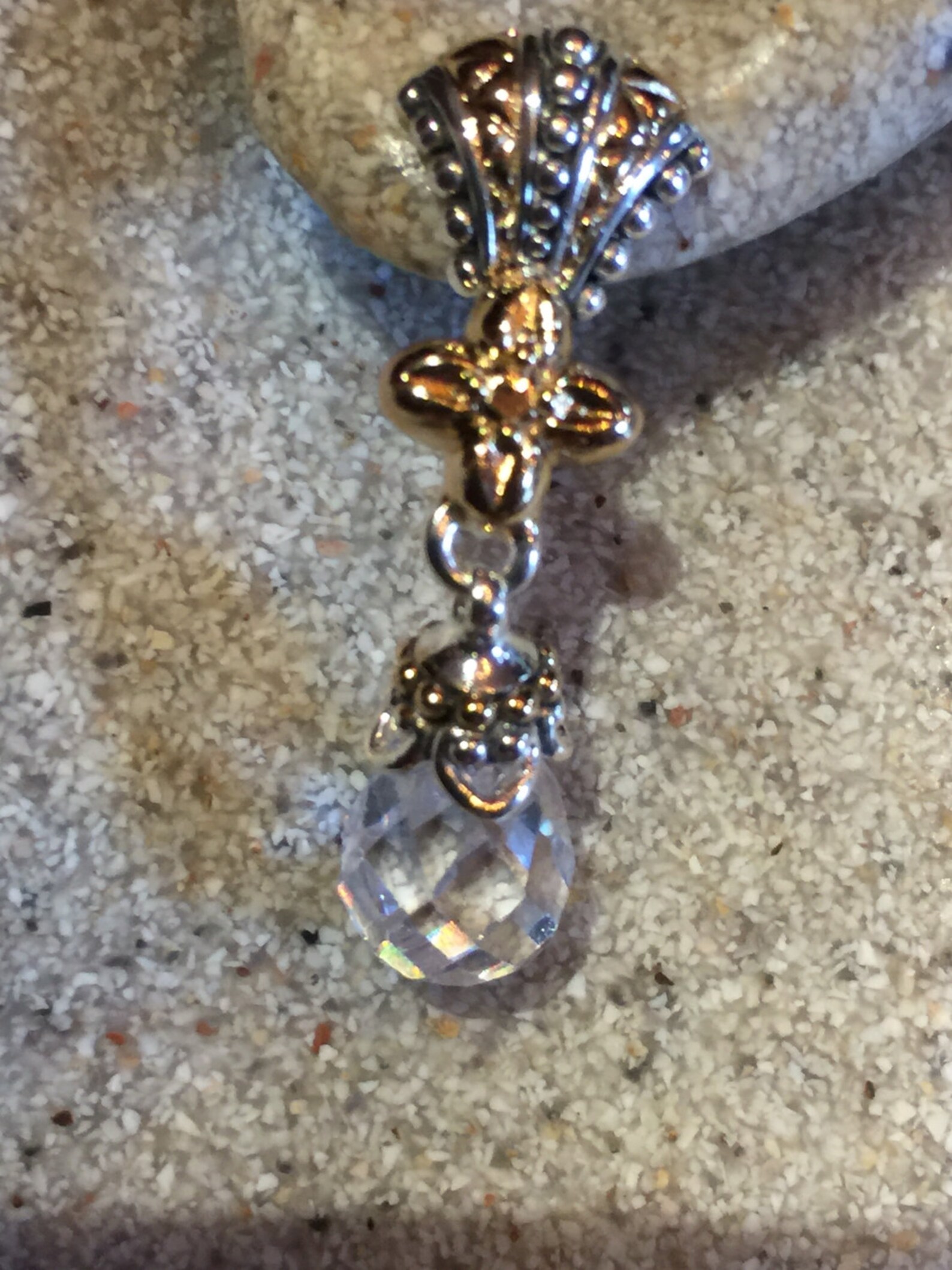 Vintage Handmade Sterling 926 Sterling Silver Diamond Look Gemstone ...