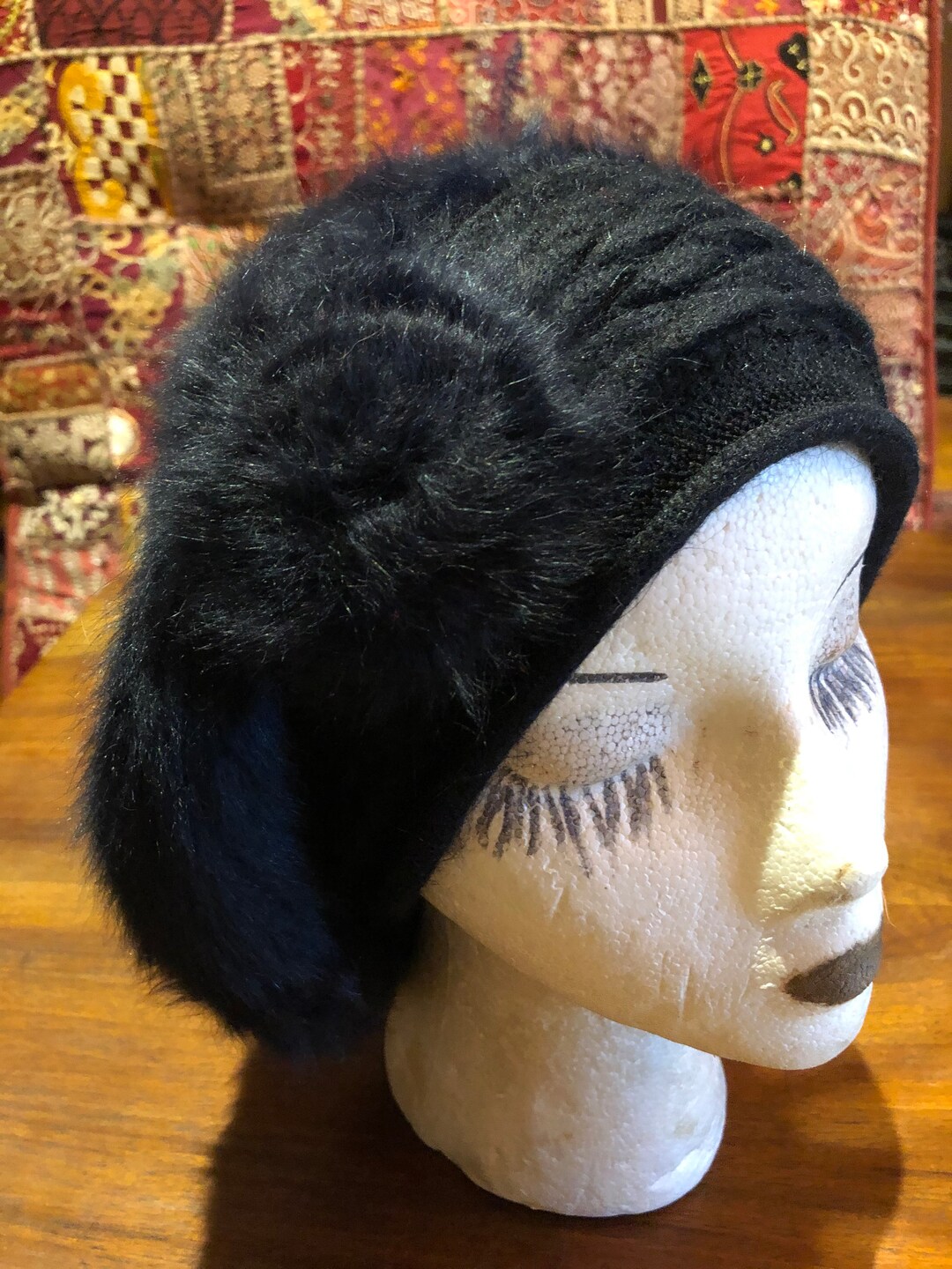 Vintage Wool Angora 10 in Beret Hat - Etsy