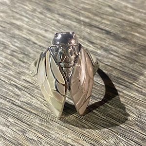 Antique Deco Mother of Pearl Cicada 925 Sterling Silver Ring - Etsy