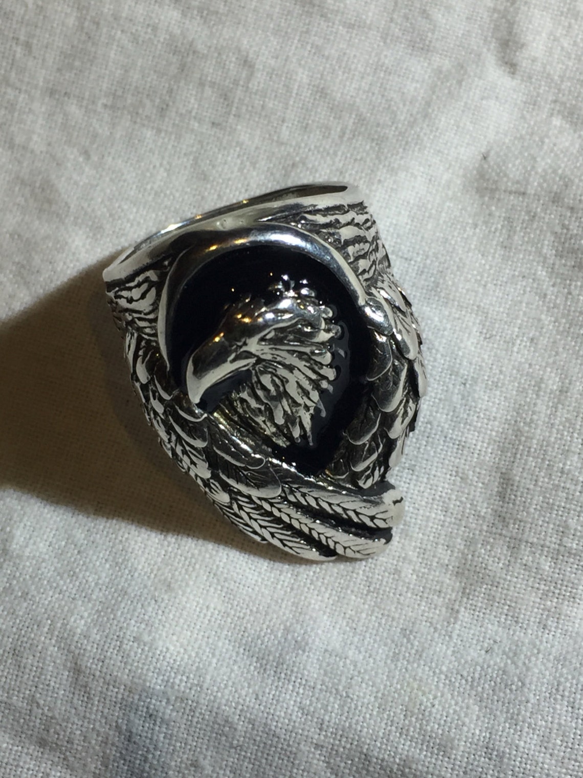 Vintage Native American Style Silver Finish Mens Winged Hawk Ring - Etsy